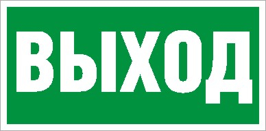 Наклейка "Выход" ПЭУ 010 (260х130) PC-M MIZAR STANDARD (уп.2шт) СТ ...